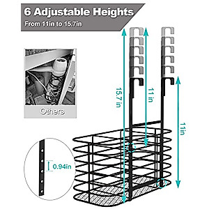 ULG Hair Dryer Holder, Hair Tool Organizer, 6 Adjustable Height, Wall Mounted/Cabinet Door, Bathroom Organizer Under Sink for Hair Dryer, Flat Irons, Curling Wands, Hair Straighteners, 3 Sections