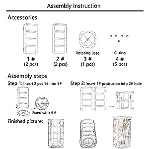 Sooyee Earring Organizer,4 Layers Earring Holder,360 Degree Acrylic Earring Holder Organizer,Jewelry Display for Earrings Bracelets Necklaces, Clear