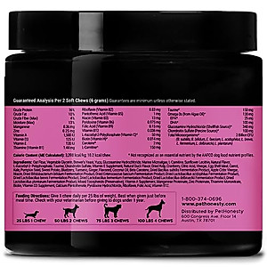 Pet Honesty Senior Dog Multivitamin - Essential Dog Vitamins and Supplements - Glucosamine, Probiotics, Omega Fish Oil for Dogs Health & Heart- Dogs Vitamins Health Supplies (Duck 90 ct)