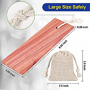 Cedar Blocks for Clothes Storage - 16PCS Premium Cedar Chips, Hangers, Cedar Sachets Bags with 100% Natural Cedar Wood Planks - Used for Closet Freshener, Boxes, Bins and Drawers.