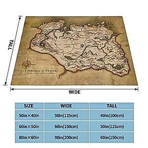 Skyrim Blanket Soft Warm Throw Blankets 60"x50" for Bedroom Couch Travelling