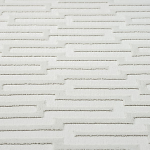 Abani Cream Area Rug for Living Room, Bedroom -Geometric Pattern - 8 x10 -Durable & Easy to Clean