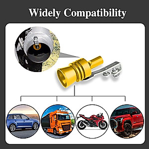 2PCS Car Turbo Whistle, Aluminum Alloy Universal Turbo Whistle, XL Size Aluminum Alloy Universal Turbo Sound Exhaust Muffler Pipe Whistle Car Roar Make (Gold)