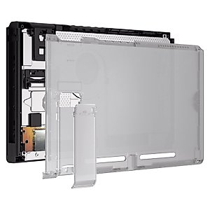 eXtremeRate Back Plate for Nintendo Switch Console, NS Joycon Housing Shell (D-Pad Version) with Colorful Buttons, DIY Replacement Shell for Nintendo Switch - Clear Black