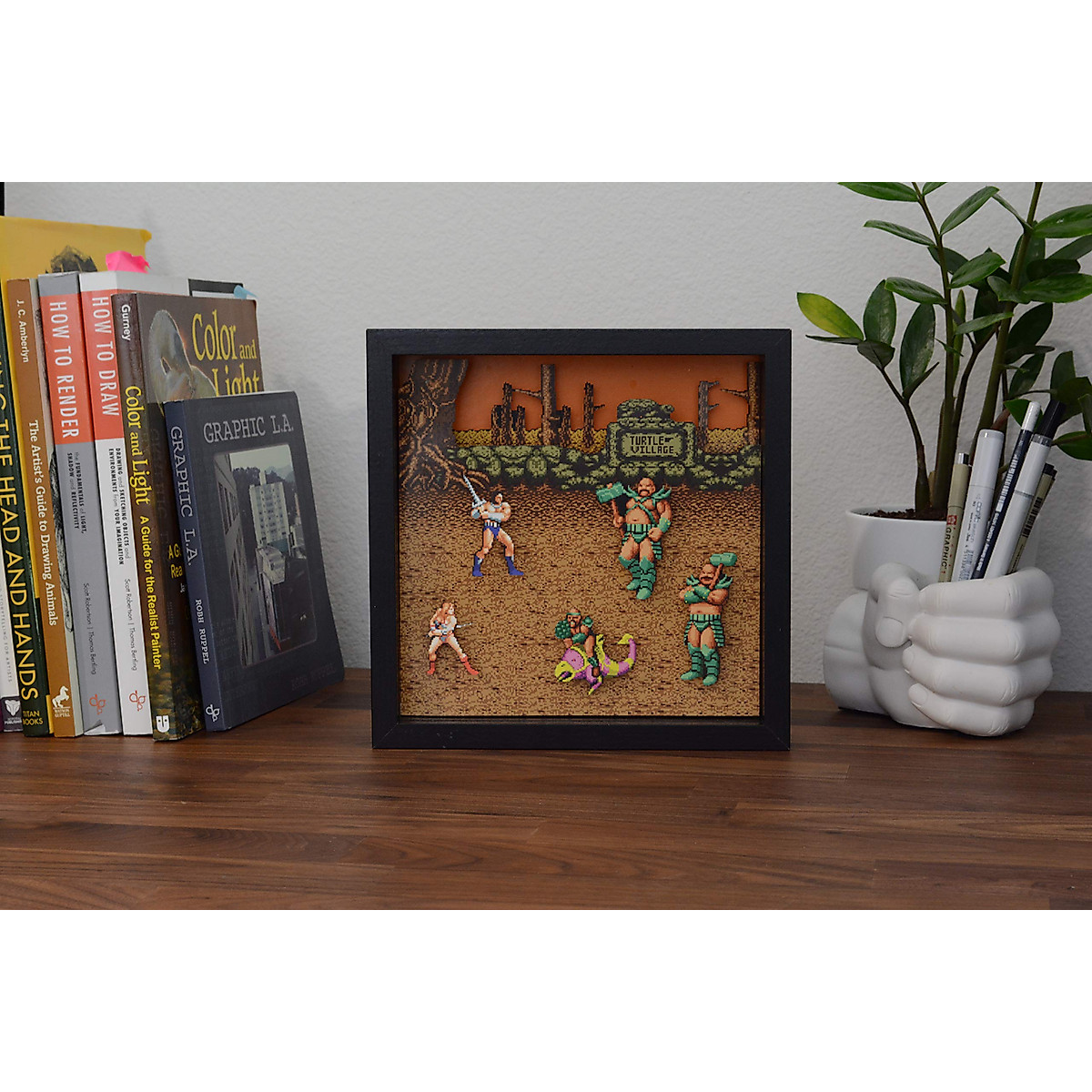 Pixel Frames Golden Axe 9x9 inches (Big) Shadow Box Art