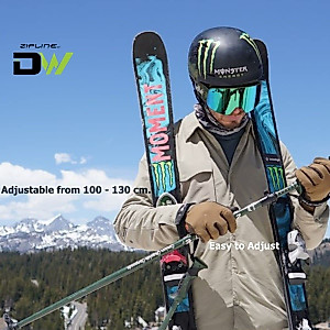 Zipline Blurr EXT - MRDW Collection - Adjustable Graphite Composite Ski Pole (100 cm - 130 cm - Regular Handle, Carbon Weave)