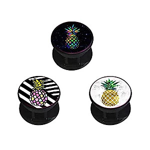 3 Pieces New Version Phone Holder Pineapple Expanding Grip Stand Finger Ring Kickstand for Smartphone and Tablets
