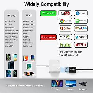Unitrox HDMI Adapter for iPhone to TV, 1080P Digital AV Adapter for iPhone,HD Video HDMI Sync Screen Converter,Support HD TV/Projector/Monitor [No Need Power]…
