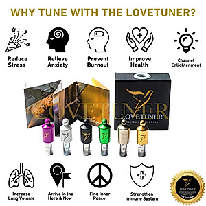 LOVETUNER Meditation Tuning Necklace 528 hz Frequency of Love | Mindfulness Device for Anxiety & Stress Relief (Waxed Cord Bronze)