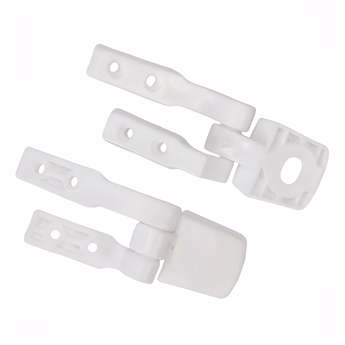 Meaferks Plastic Toilet Seat Hinges, Toilet Seat Bolts Screws Nuts, Universal Toilet Seat Replacement Patrts Fits Most American Toilet lids, 1 Pair White (2Pcs- MFL09)