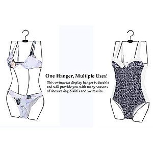 Black Full Body Shape with Chest Metal Wire Swimwear Swimsuit Hanger for Bikini Display Lingerie Hangers(10Pack，Black)