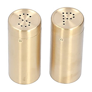 Spice Stainless Steel Pepper Shaker Kitchen Tool Salt Sugar Spice Pepper Shaker Dredge Salt/Sugar/Pepper Shaker Seasoning Bottle Salt and Pepper Shaker Kitchen Tool (golden, L)