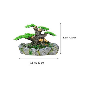 POPETPOP Reptile Water Bowl for Reptile Tank Decor - Reptile Platform Resin Tree Trunk Design Reptile Feeding Bowl Water and Food Dish for Lizard, Gecko, Snake, Tortoise