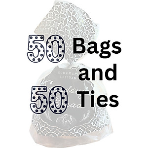 Large Beautiful Design Sourdough Bread Bags 50 Bread Bags For Homemade Bread with 50 Ties