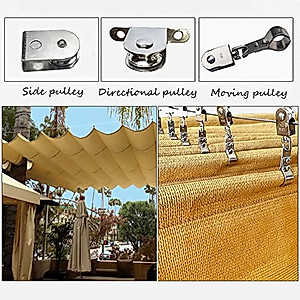 exproyzk Pergola Shade Cover Awning - Retractable Waterproof for Patio Deck - Slide on Wire Wave Shade Sail (Color : Sand, Size : 1.5x4m)
