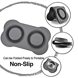Juqiboom Dog Bowls 2 Stainless Steel Bowl for Pet Water and Food Feeder with Non Spill Skid Resistant Silicone Mat for Pets Puppy Small Medium Cats Dogs