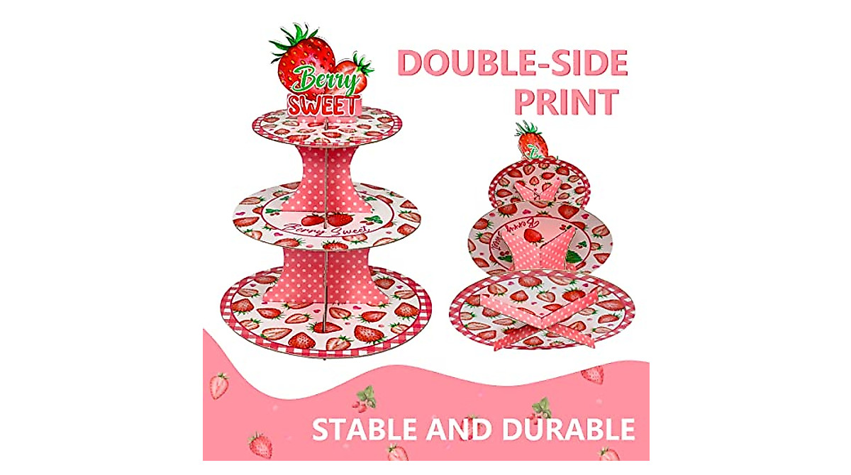 Delightful Strawberry Cupcake Stand for Birthday Parties