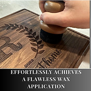 Z's Wood Wax Applicator | Includes 10 Reusable/Replaceable Sponges | Premium Handheld Wood Wax Applicator for Cutting Board Oil, Wood Conditioners | Easy, Mess-Free Application