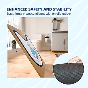 SmartWhale Electric Heated Bidet Toilet Seat Elongated with SmartWhale Bathroom Toilet Rug Mat