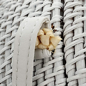 Hurber Rattan Bag For Women Handwoven Straw Bag Beach Crossbody Purse With Handbag (Pattern)