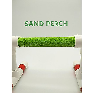 Hypeety Small Bird Parrot Stand Perch Table Top Stand Playground Grind Perch Swing Training Playstand Exercise Chew Toys for Budgies Parakeet Cockatiel Conure Finch (Perch, M)