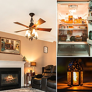 DiCUNO E12 LED Bulb 4W (40W Equivalent), Warm White 3000K Non-dimmable Candle Base Light Bulbs for Ceiling Fan, Chandelier, Indoor Decorative Lighting 6 Packages