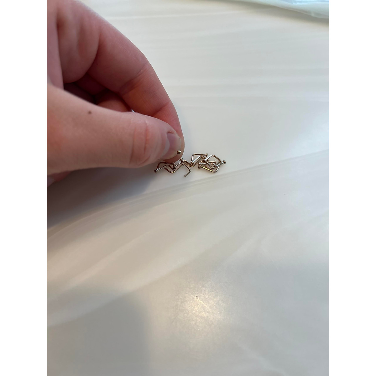 FIFTH CUE Flat Dome Disc End 316L Surgical Steel L Bend Stud Nose Ring (20GA - Rose Gold)