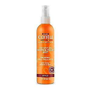 Cantu Coconut Oil Shine & Hold Mist with Shea Butter for Natural Hair, 8 fl oz
