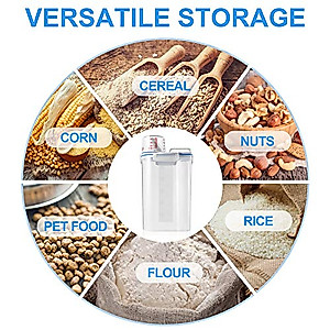 TBMax Rice Storage Container - 5 Lbs Flour Container Cereal Dispenser with Measuring Cup, Airtight Dry Food Container Bin for Kitchen Pantry Storage Organization