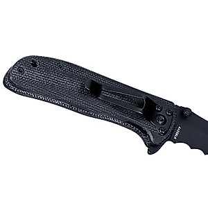 CRKT Drifter EDC Folding Pocket Knife: Everyday Carry, Black Blade with Veff Serrations, Liner Lock, Resin Infused Fiber Handle 6450BLK