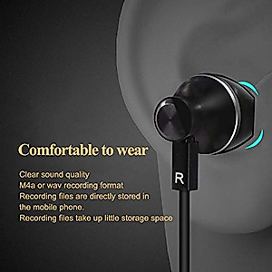 Cell Phone Call Recorder Earphone for iPhone Cellular Calls Skype Facebook Messenger Whatsapp Voice Call Recording (with Connector)