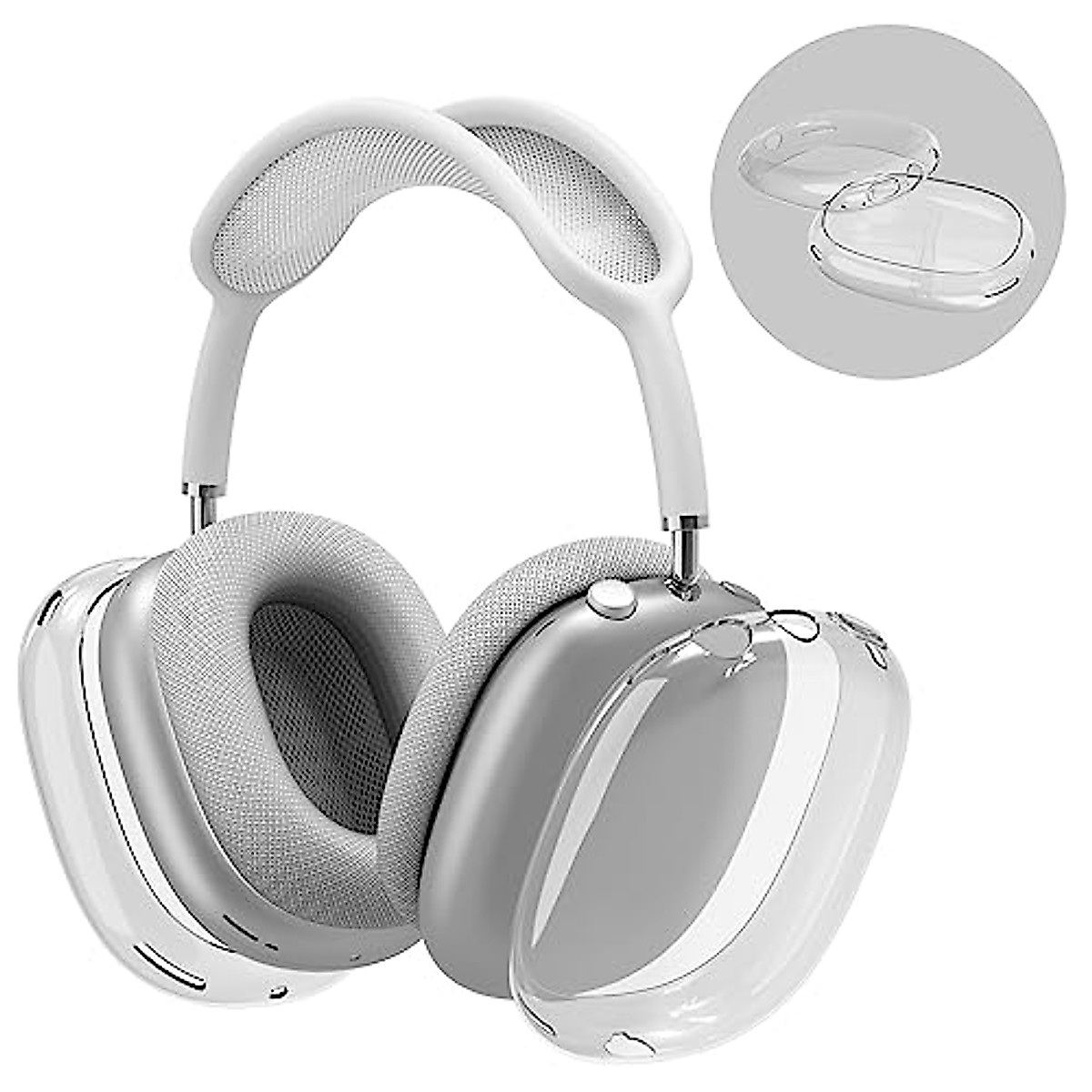 Clear AirPods Max Case,Soft TPU Case for Apple AirPods Max Skin Anti-Scratch Accessories,No Yellowing Transparent Airpods Max Case Cover(Clear)