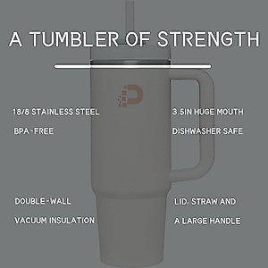Acuewuja 30oz/890ml Tumbler With Handle, Lid, Straw And Silicone Boot Reusable Double Wall Vacuum 18/8 Stainless Steel Coffee Travel Mug Portable Insulated Beer Cup (Rose Quartz)