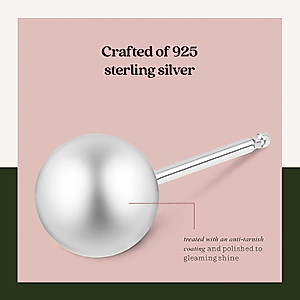 KEZEF 925 Sterling Silver Ball Stud Earrings for Women - Hypoallergenic Lightweight Small Stud Earrings for Women | 2mm Ball Earrings