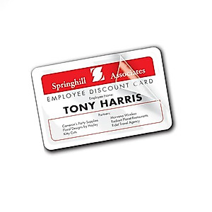 Avery Customizable Self-Laminating ID Cards, 2.25" x 3.5", White Printable Inserts, 30 Laminated ID Cards (5361)