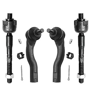 Detroit Axle - 4 Front Tie Rods for 2010 2011 2012 Ford Fusion 2.5L & 3.0L, Mercury Milan, Inner & Outer Tie Rod Ends Replacement