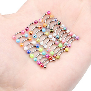 Vsnnsns 16G Rook Earrings Tragus Earring Stud Cartilage Helix Earrings Hoop Snug Piercing Jewelry Stainless Steel Curved Barbell Eyebrow Rings 6mm