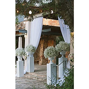 58" Solid Color Chiffon Fabric Rustic Sheer Bridal Wedding Party Decorations Backdrop, White, 5 Yards