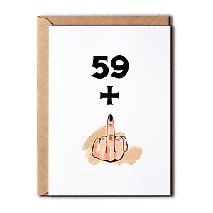 LillaGifts Funny 60Th Birthday Card - 59+1 Women Or Men - Sweet 60 Years Old Birthday Gift - Gift Perfect For Husband Wife Brother Sister, 5 x 7 inches