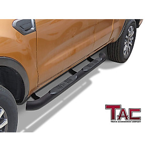TAC Side Steps Running Boards Fit 2019-2023 Ford Ranger Super Cab Truck Pickup 3” Texture Black Side Bars Nerf Bars Off Road Accessories