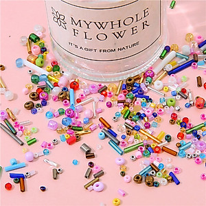 Niziky 1000PCS Mixed Glass Seed Beads, 1.5-4.5mm Green Tube Loose Glass Bugle Beads for Jewelry Making, Bracelet Making