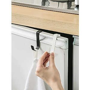 eywlwaar Over The Cabinet Door Single Hooks 5 Pack (Black)