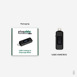 Plugable USB C Power Meter Tester for Monitoring USB-C Connections up to 240W - Digital Multimeter Tester for USB-C Cables, Laptops, Phones, Chargers - Driverless