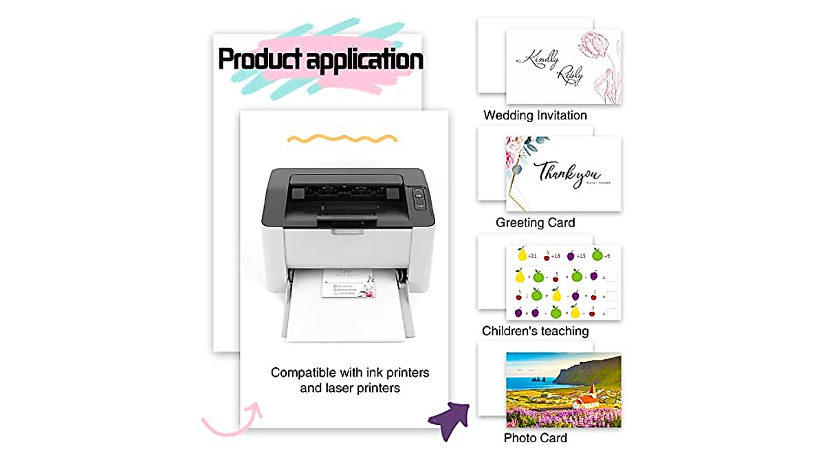 Premium 5x7 Cardstock Paper - 100 Sheets for Invitations & Prints