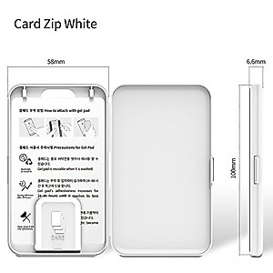 Sinjimoru Card Zip White: Stick-on Phone Wallet Case for 3 Cards & Cash Storage