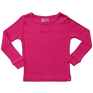 Sweet & Sassy Infant & Toddler Girls' 4-Piece Thermal Underwear Set, Size 12 Months, Hot Pink/Charcoal