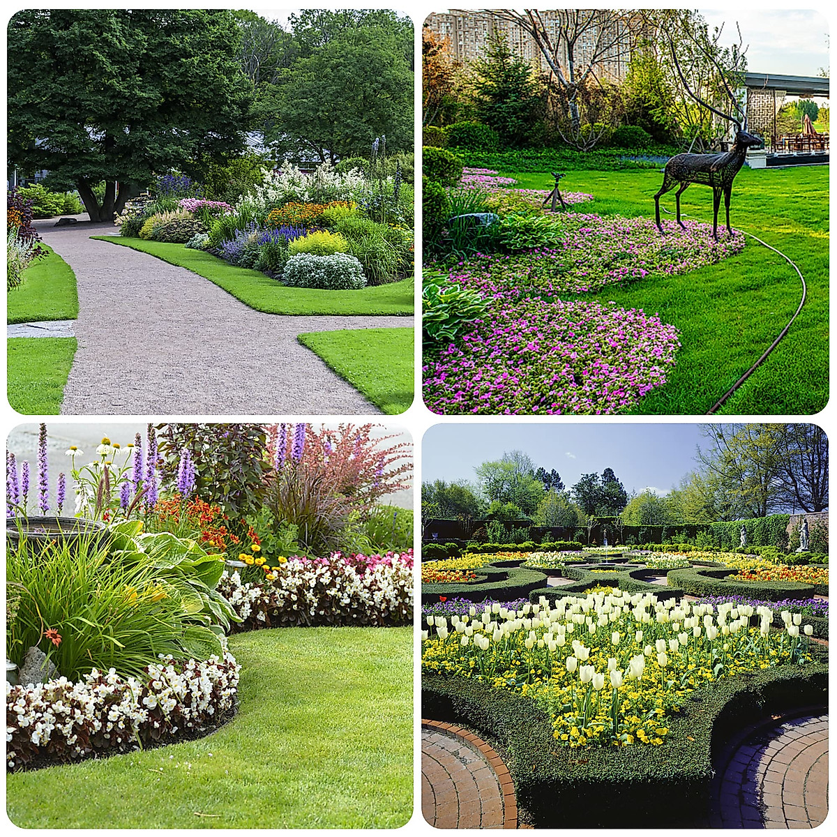 Watayo 30 FT Grass Barrier Landscape Edging Coil -5 inch Depth Terrace Board Edging -Flexible Garden Bed Edging -Weed Barrier Edging for Garden Lawn Area Backyard Driveway Path Sidewalk