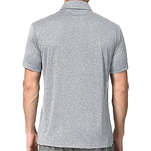 Men's Alpha Dry Fit Golf Polo Shirt - Light Grey, XXL, Regular Fit