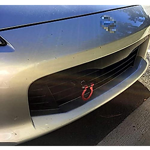 iJDMTOY Red Track Racing Style Tow Hook Ring Compatible with Nissan 370Z GT-R Juke Infiniti G37 Q50 Q60 QX60 QX70 etc, Made of Lightweight Aluminum