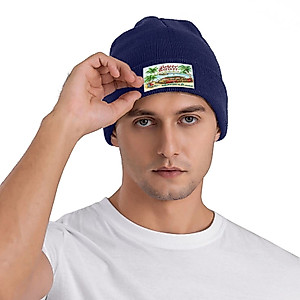 Jimmy Singer Buffett Beanie Hat Mens Warm Cap Winter Multifunctional Knit Hat Graphic Skull Caps Navy Blue